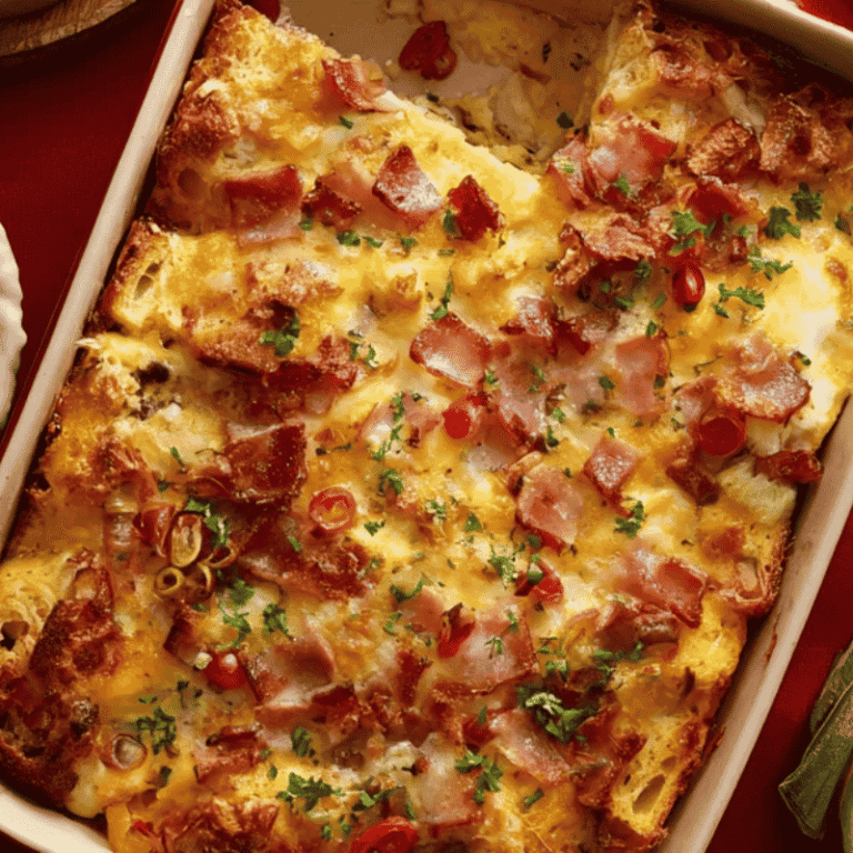 Easy Canadian Bacon Breakfast Casserole